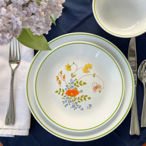 Corelle | Dining | Corelle Wildflower Dinner Salad Plate And Bowl Sold ...